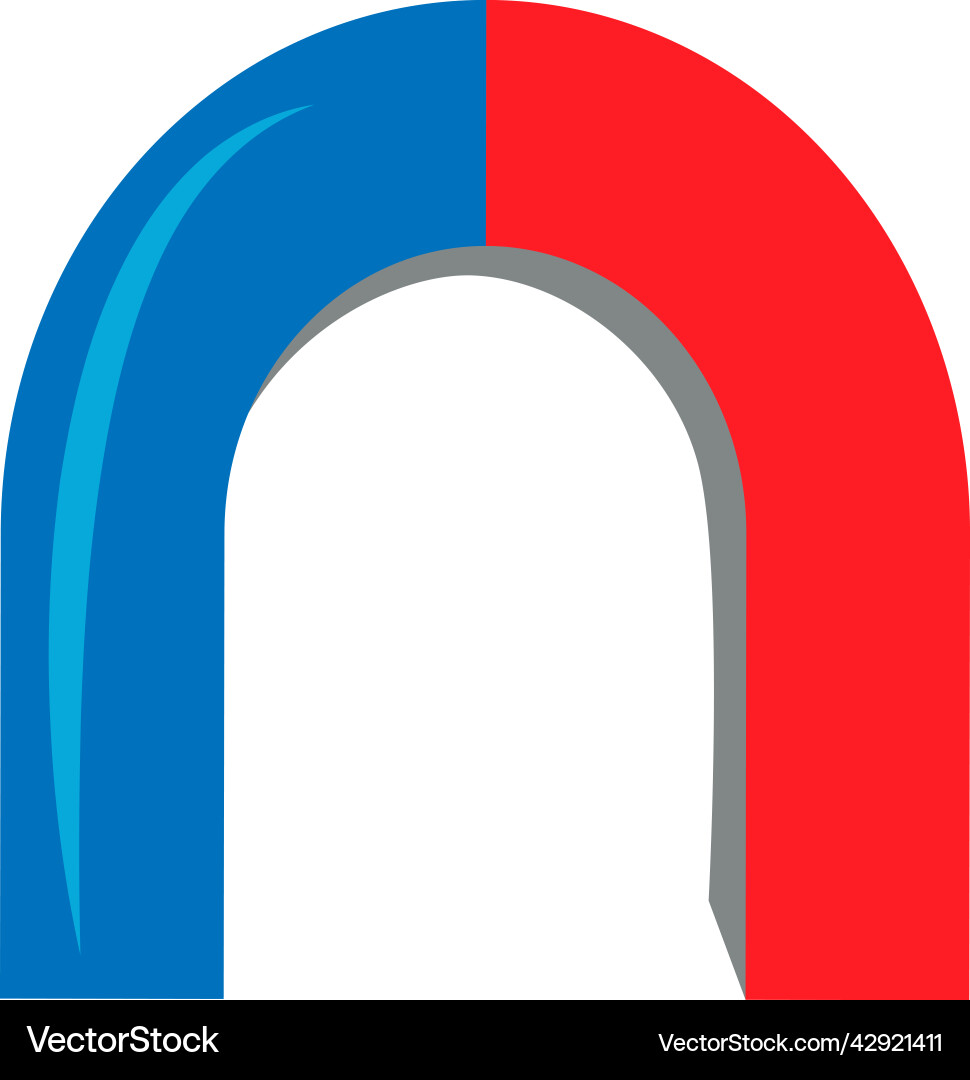 Horseshoe magnet semi flat color object Royalty Free Vector