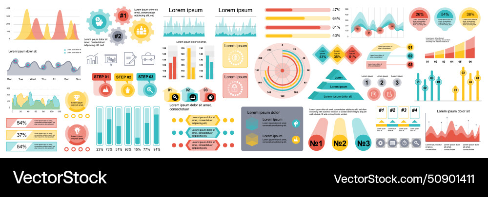 Mega set of infographic elements data Royalty Free Vector
