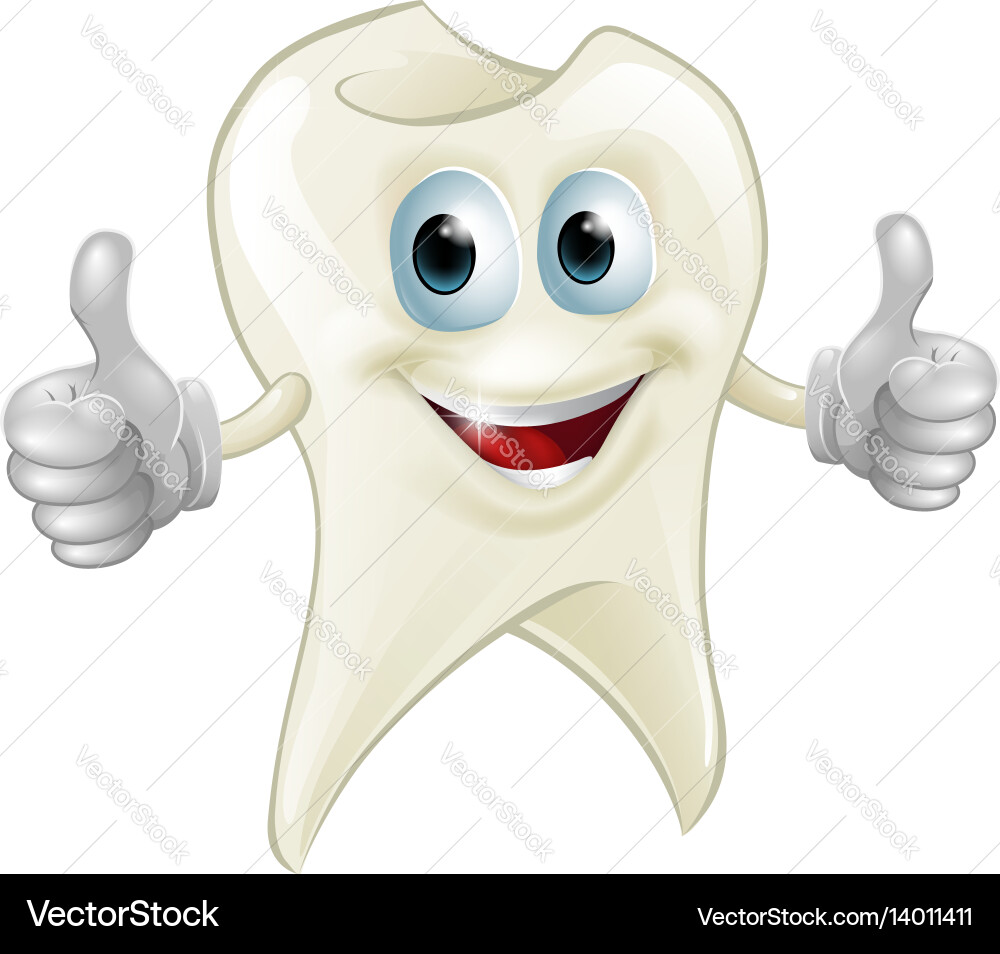 Smiling tooth mascot Royalty Free Vector Image