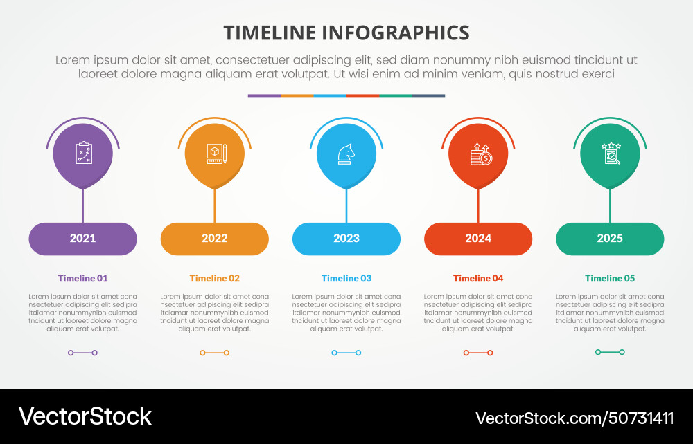 Timeline milestone infographic concept Royalty Free Vector