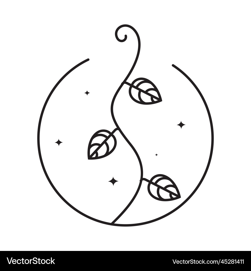 Vines leaves line icon logo Royalty Free Vector Image