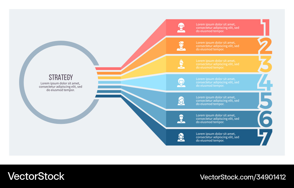 Business Strategy Chart with Number Icons Vector Image