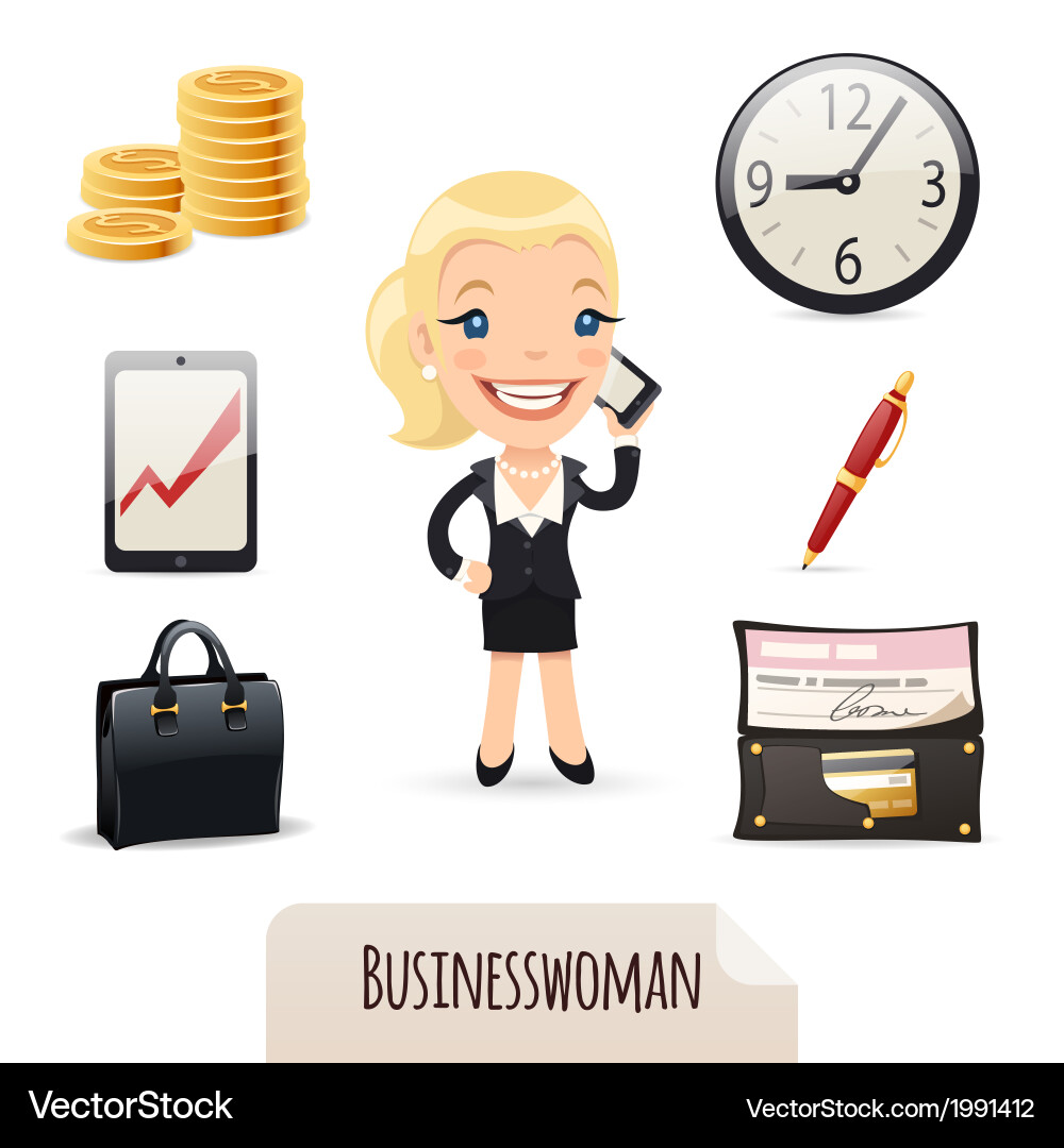 Businesswoman set Royalty Free Vector Image - VectorStock