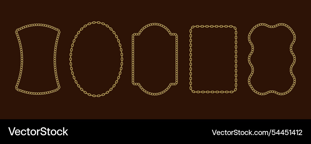 Collection of frames made chains fashion Vector Image