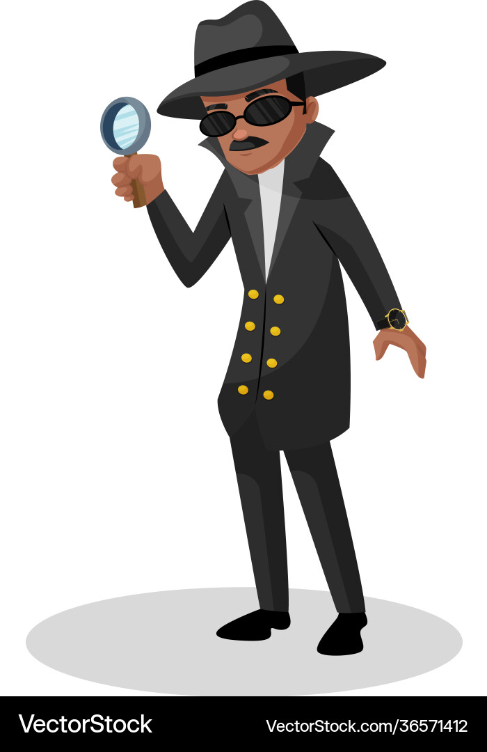 Detective man cartoon Royalty Free Vector Image