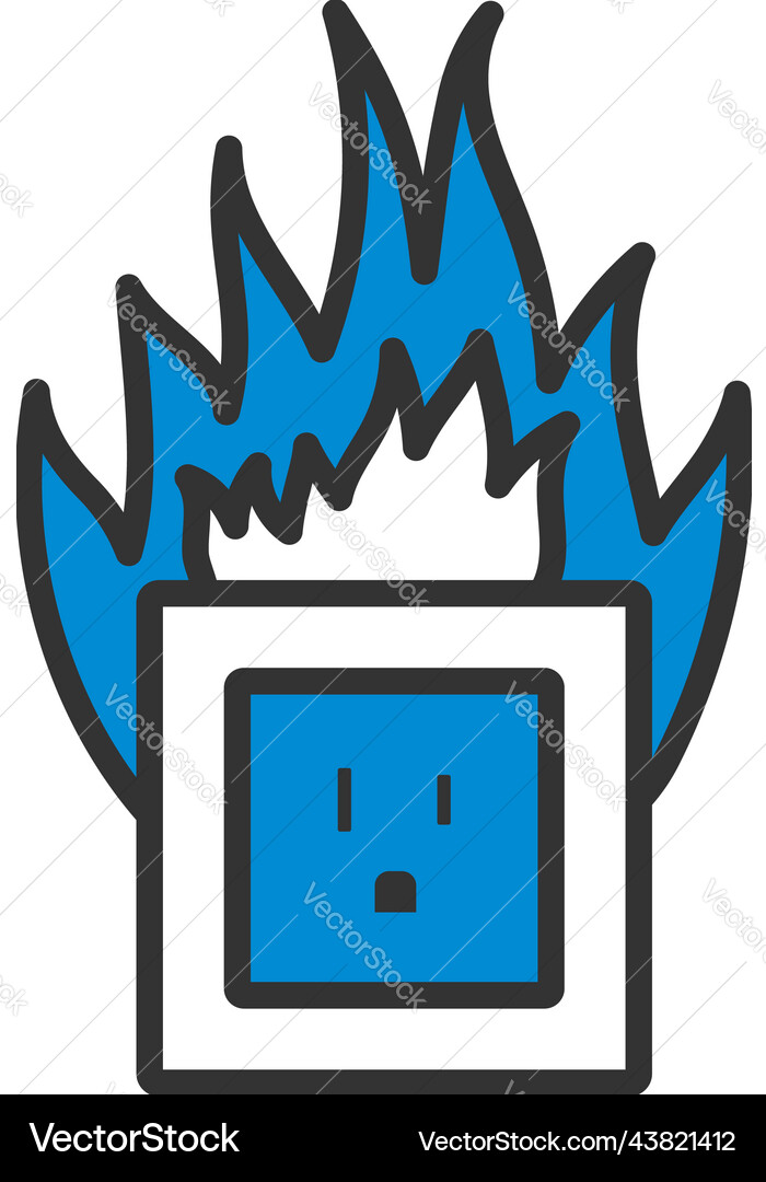 Electric outlet fire icon Royalty Free Vector Image
