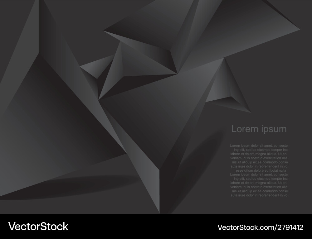 Geometric Black Polygon Background Royalty Free Vector Image