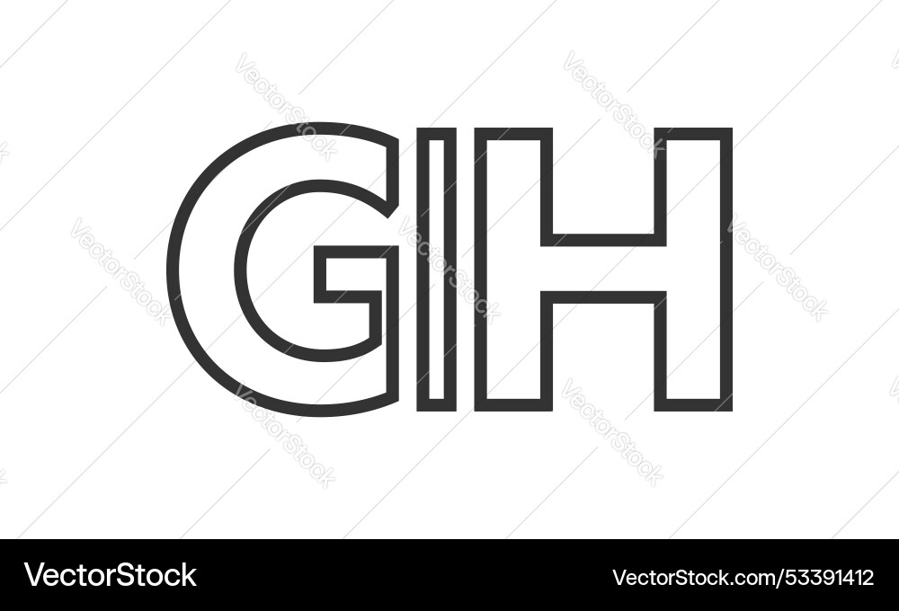 Gih logo design template with strong and modern Vector Image