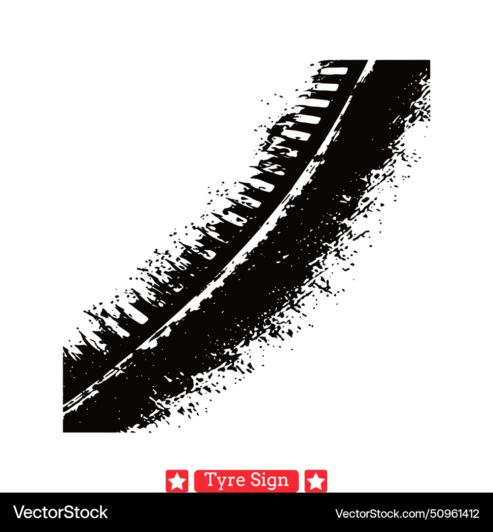 Tire track elements vehicle tyre path silhouettes Vector Image
