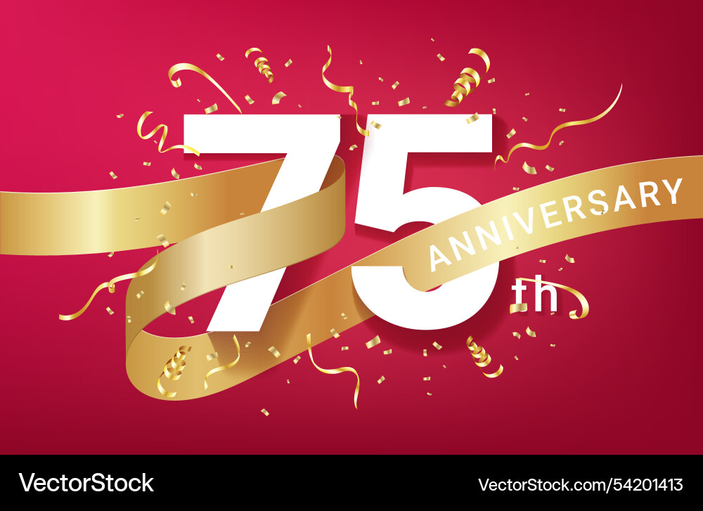 75th anniversary celebration banner template Vector Image