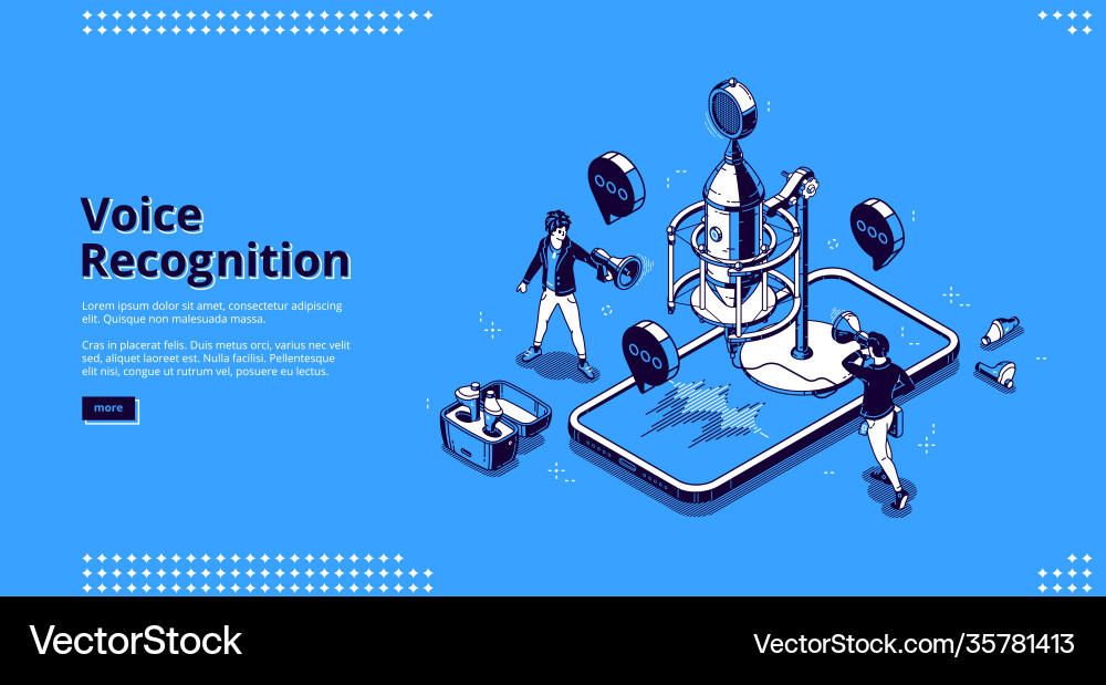 Banner voice recognition Royalty Free Vector Image