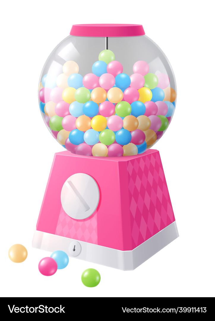 Bubble gum machine composition Royalty Free Vector Image