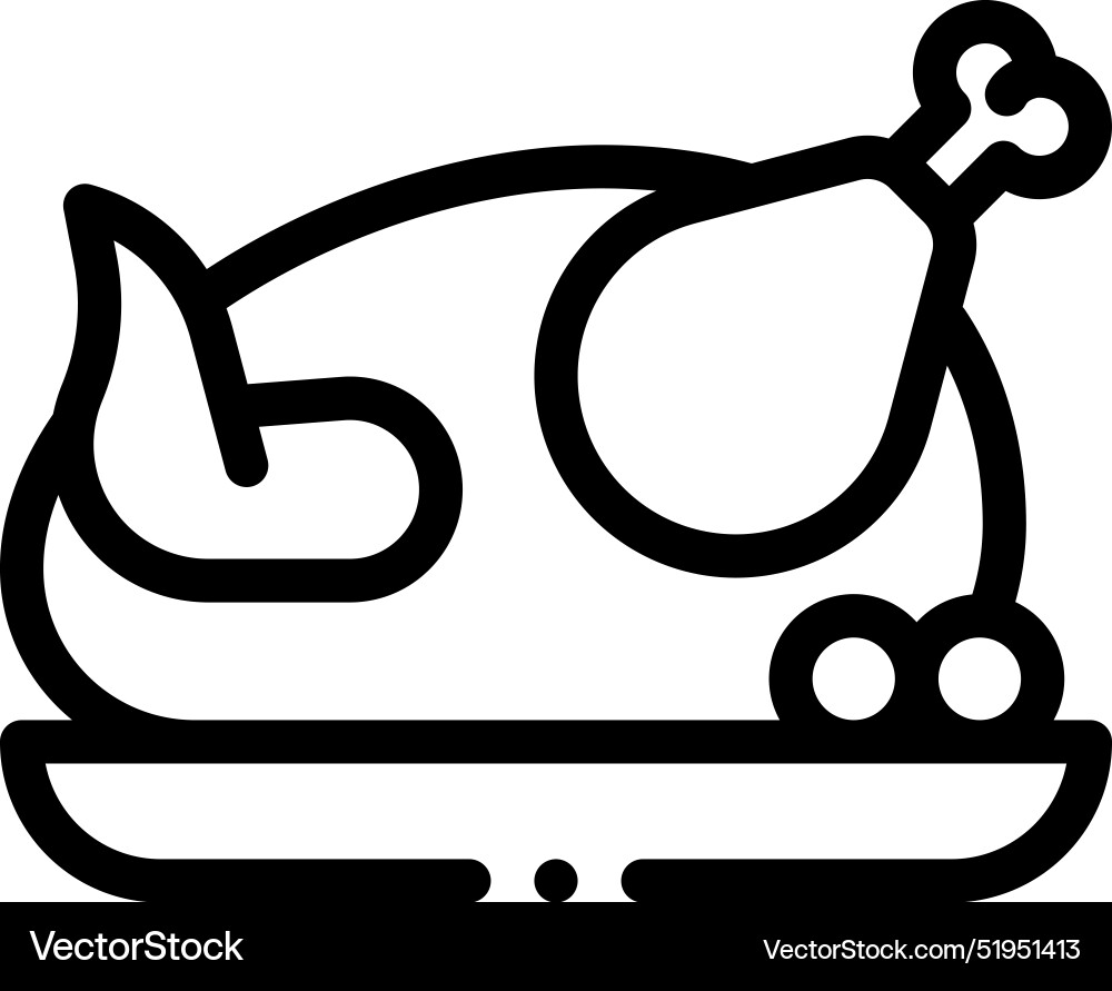 Chicken icon thin linear style design isolated Vector Image