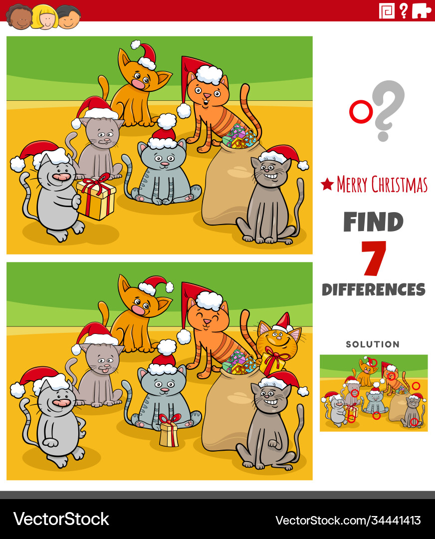 Differences educational task for kids Royalty Free Vector