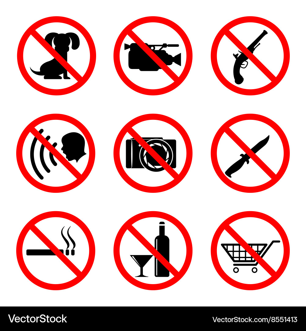 Do not icons set Royalty Free Vector Image - VectorStock