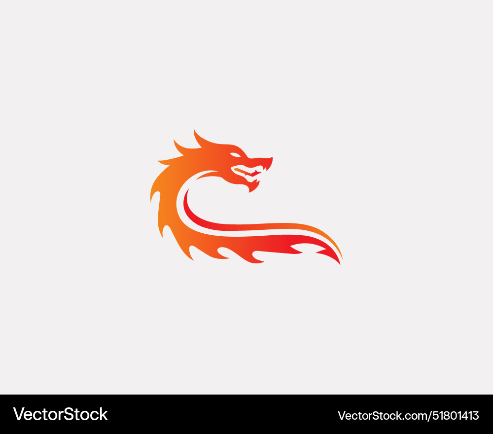 Dragon head logo with design Royalty Free Vector Image