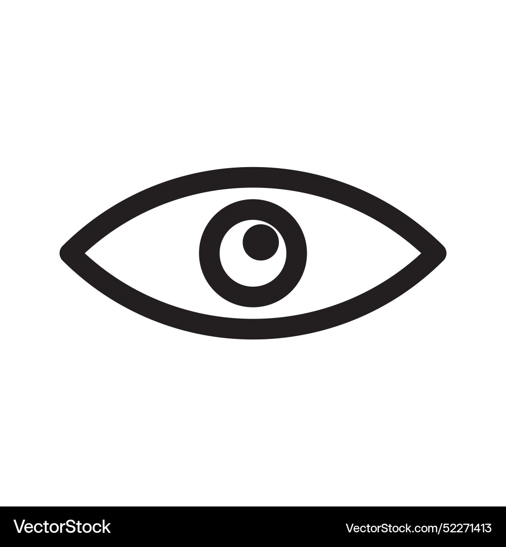 Eye icon 2 black line art logo Royalty Free Vector Image