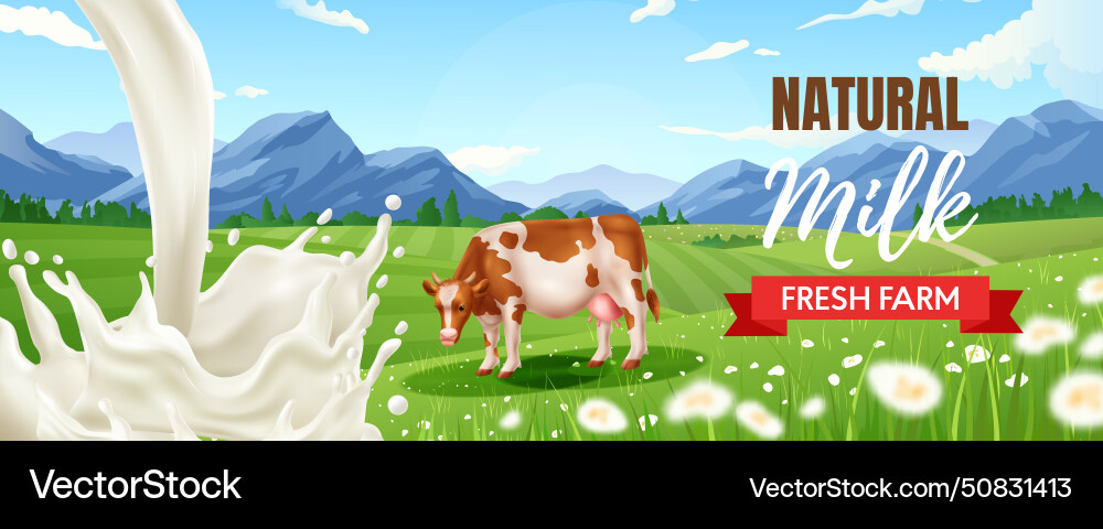 Farm milk poster Royalty Free Vector Image - VectorStock