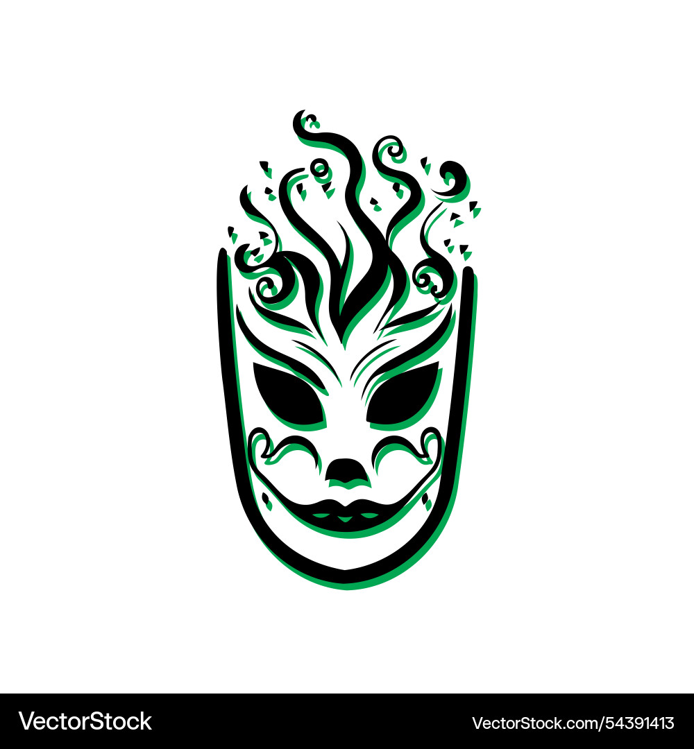 Halloween mask design with vines spooky Royalty Free Vector
