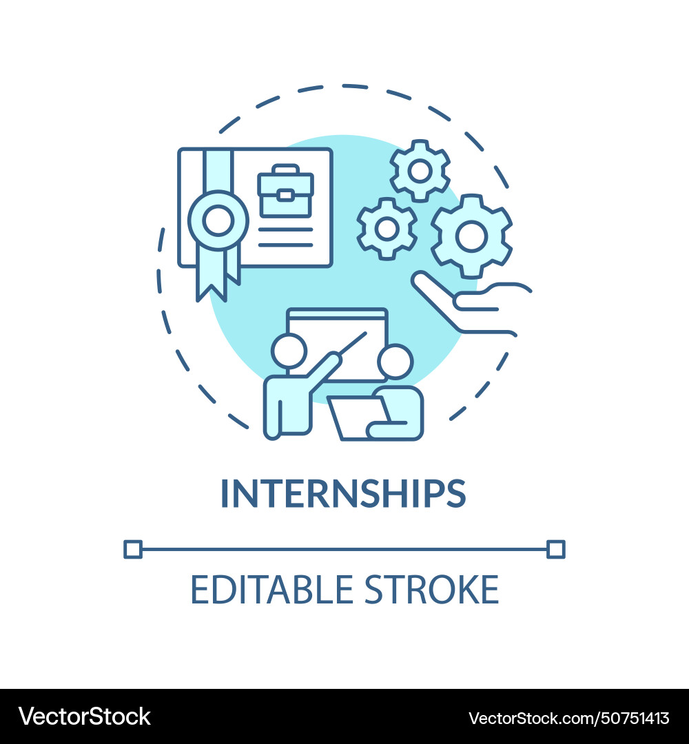 Internships soft blue concept icon Royalty Free Vector Image