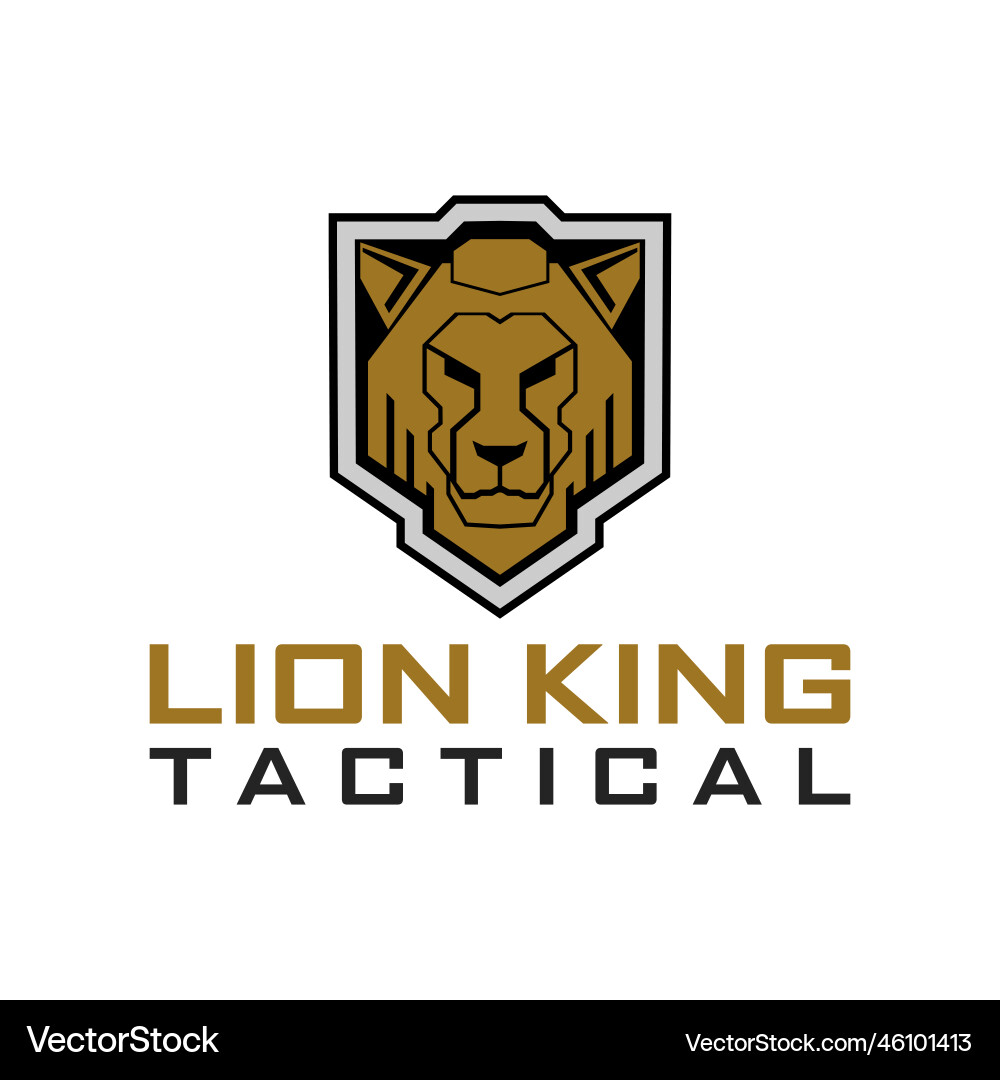 Lion logo tactical military Royalty Free Vector Image