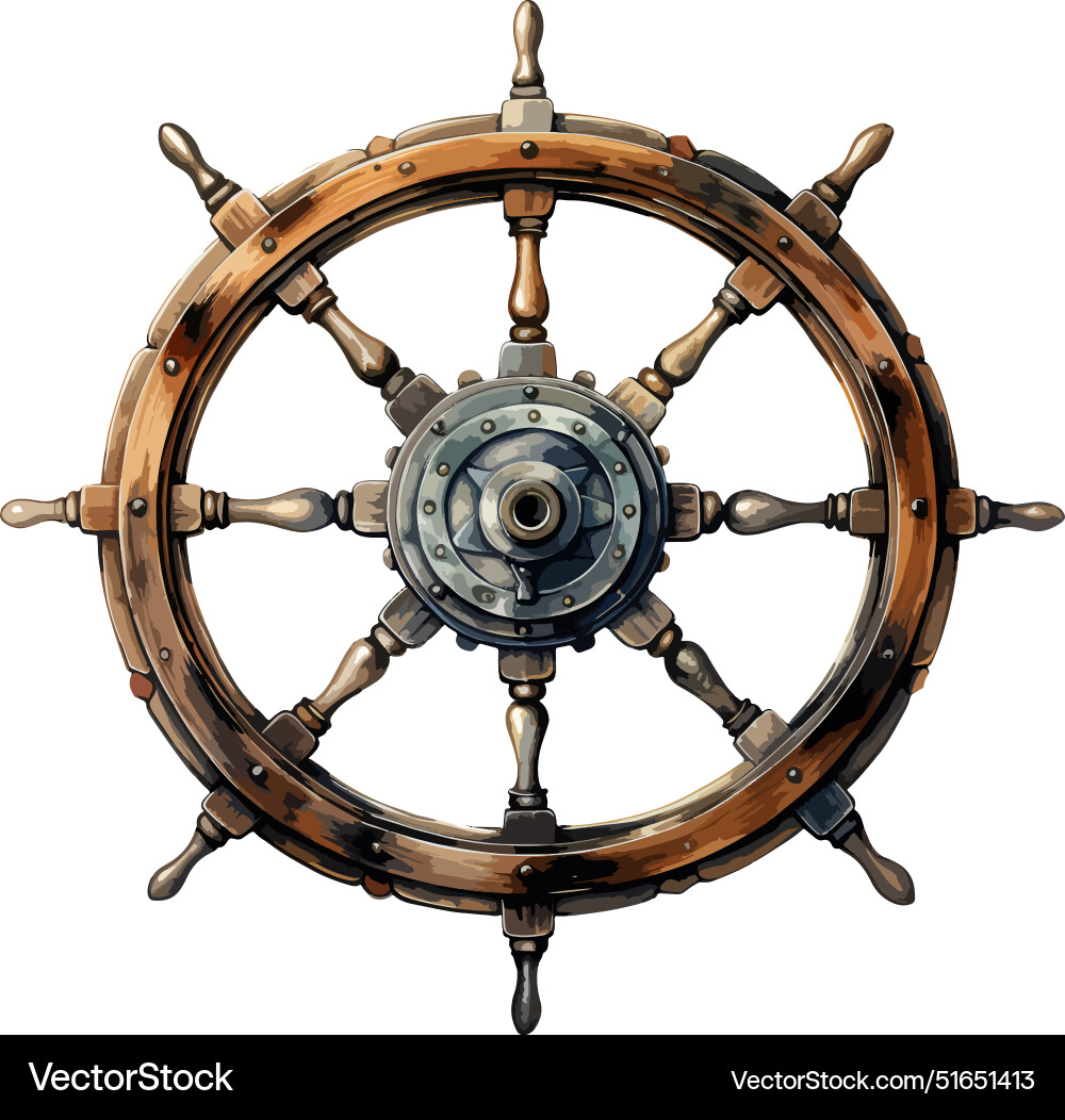 Pirate steering wheel clipart Royalty Free Vector Image
