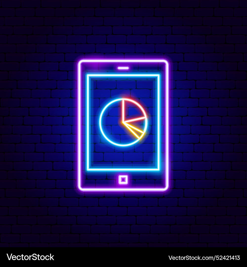 Stats neon sign Royalty Free Vector Image - VectorStock