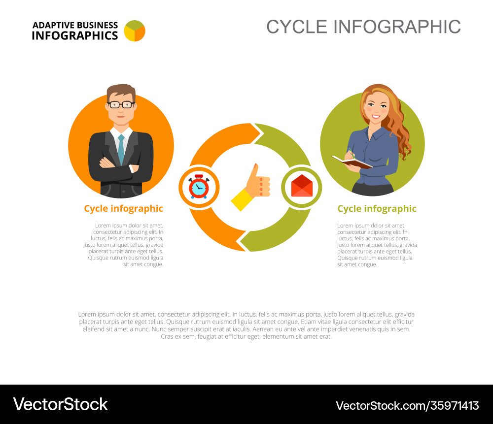 Zwei Optionen Zyklus Diavorlage Lizenzfreies Vektorbild