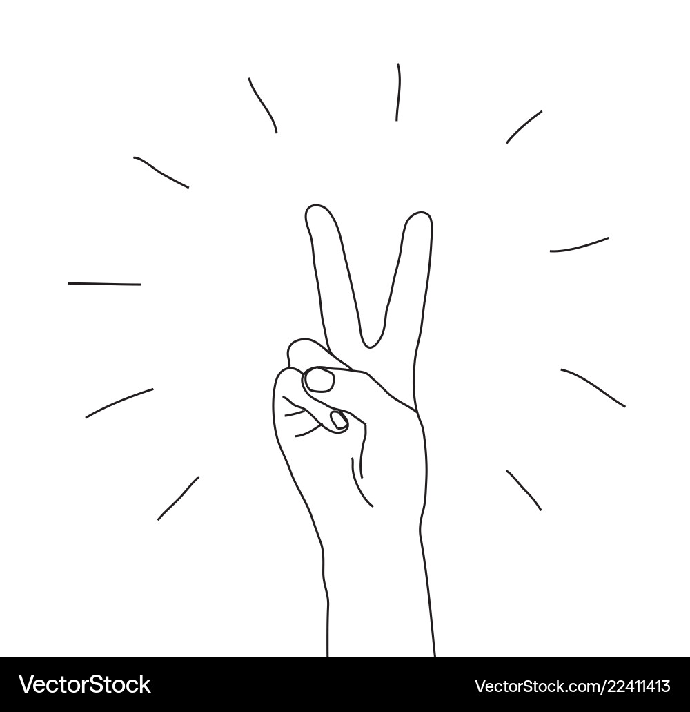 Victory Hand Gesture Symbol Royalty Free Vector Image