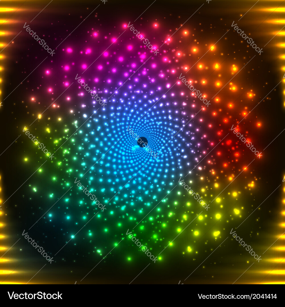 Abstract rainbow neon circle Royalty Free Vector Image