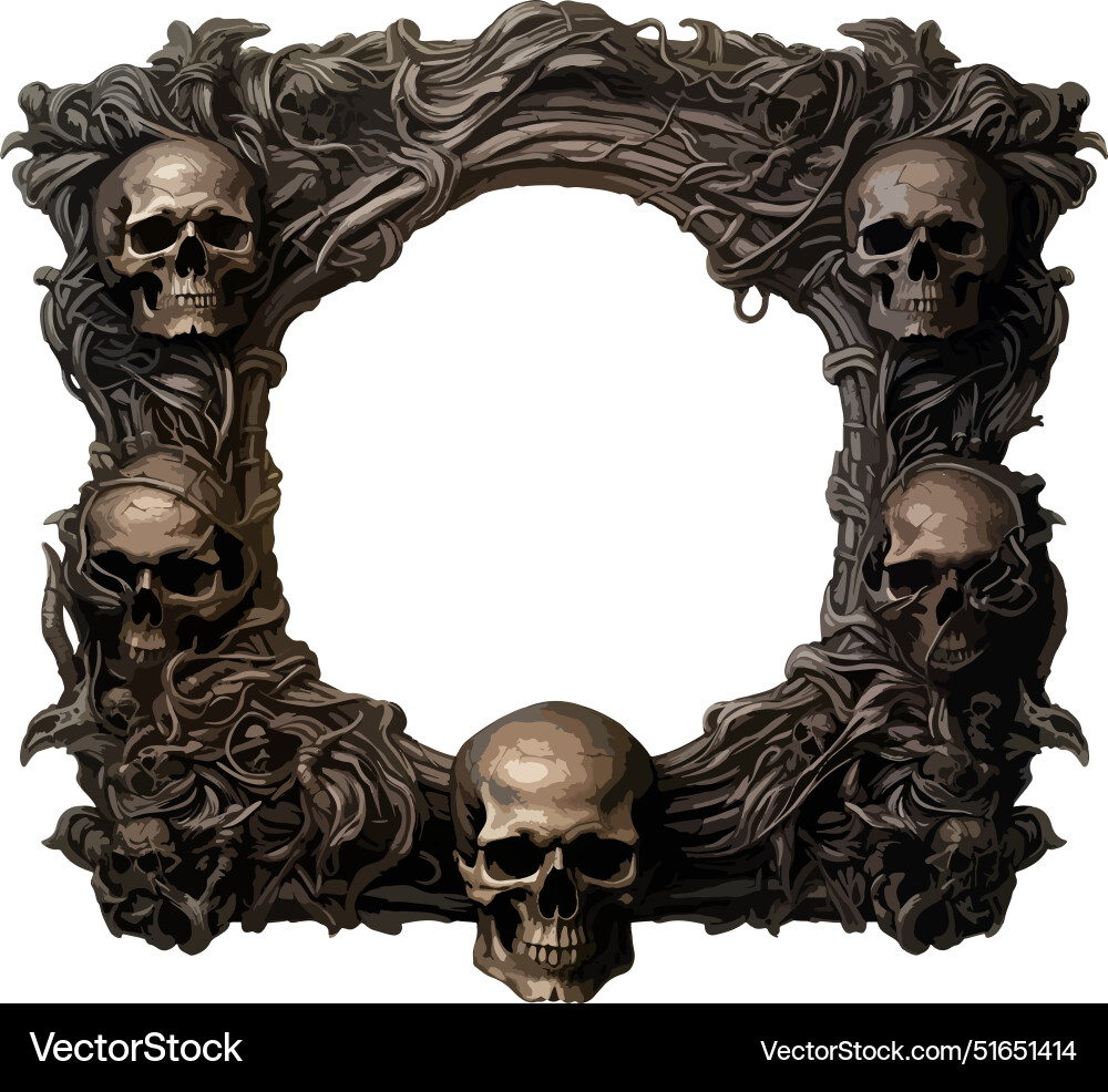 Frame with skull clipart Royalty Free Vector Image