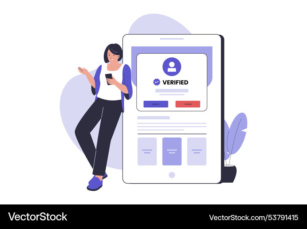 Account verified concept Royalty Free Vector Image