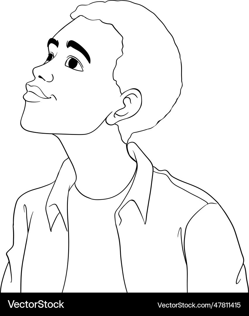 African Man Cartoon Outline Royalty Free Vector Image