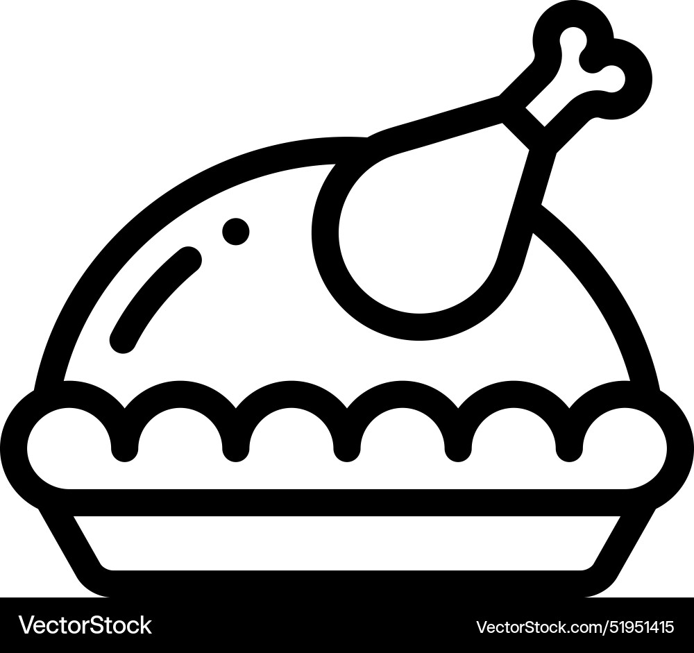 Chicken icon thin linear style design isolated Vector Image