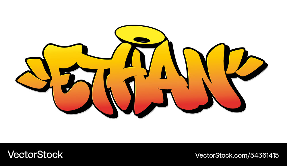 Ethan name in graffiti style Royalty Free Vector Image