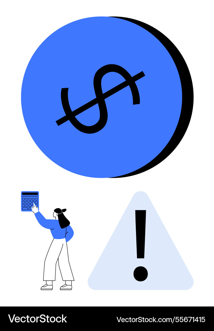 Financial challenges symbolized by a crossed-out Vector Image