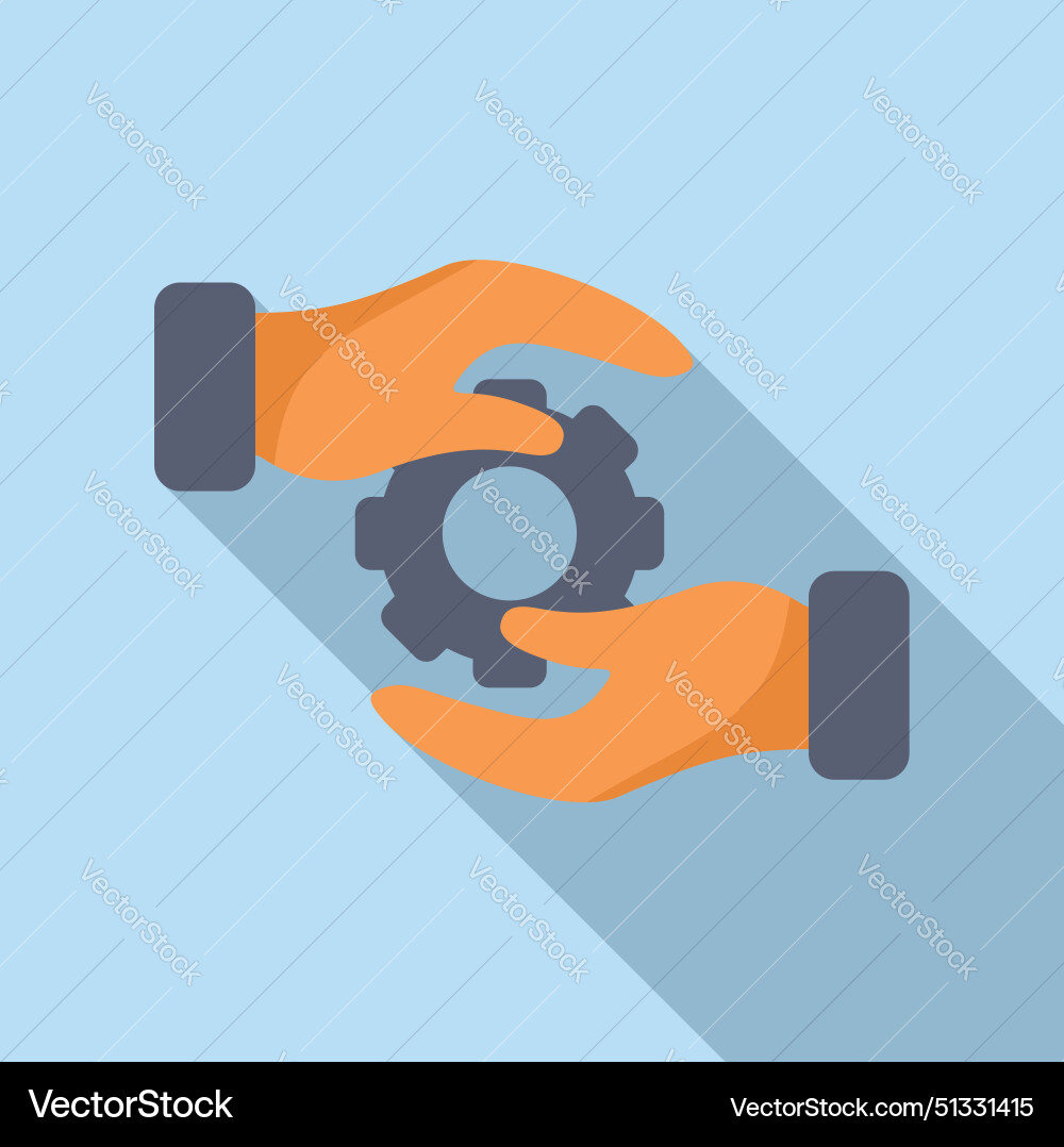 Flat design of two hands holding Royalty Free Vector Image