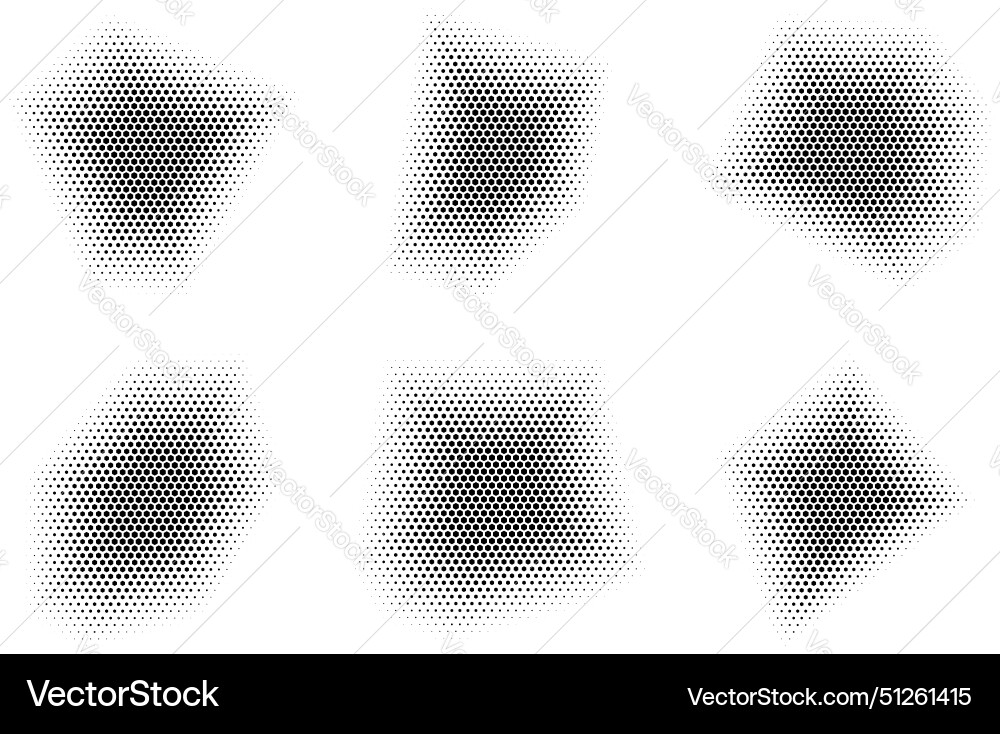 Halftone hexagon pattern reprographic technique Vector Image