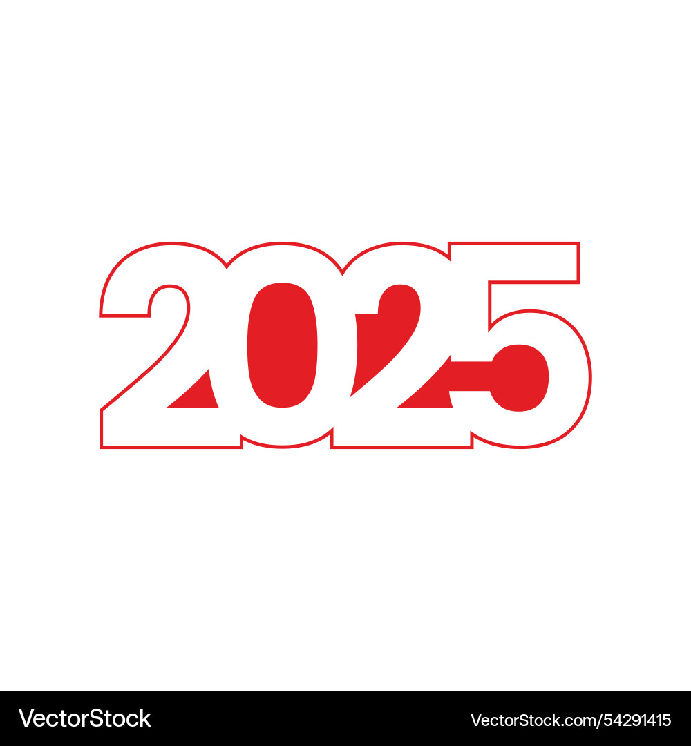 Happy new year 2025 symbol Royalty Free Vector Image