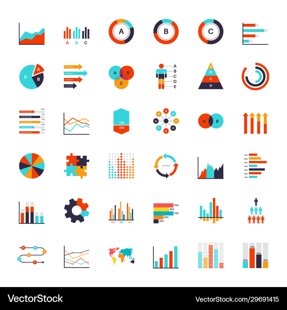 Infographics elements data analysis chart modern Vector Image