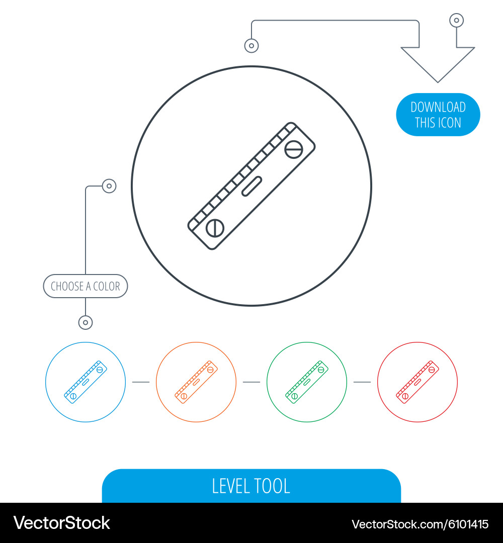 Level tool icon horizontal measurement sign Vector Image