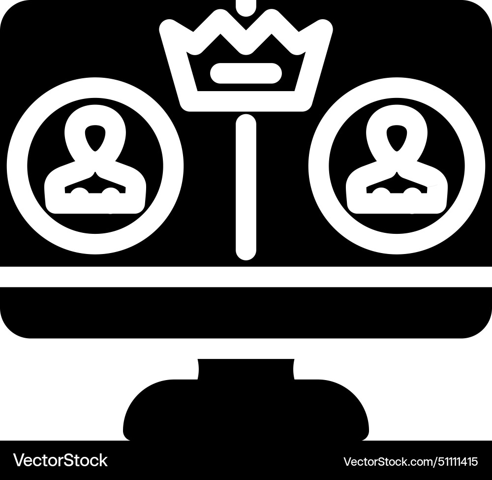 Moderator control glyph icon Royalty Free Vector Image