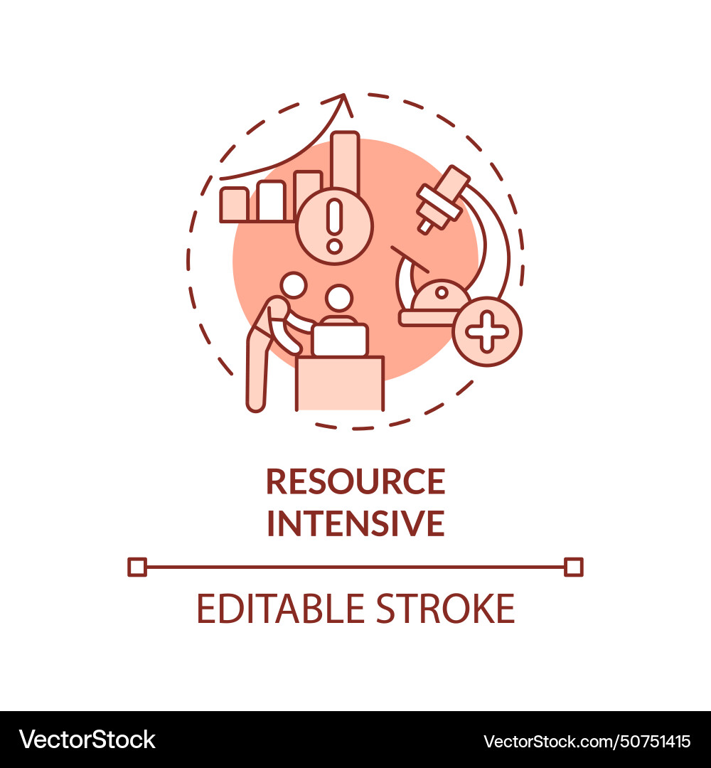 Resource intensive red concept icon Royalty Free Vector