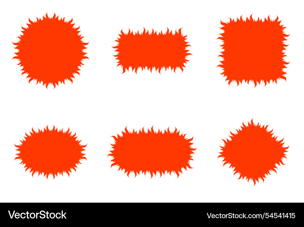 Sale price tag fire sticker set Royalty Free Vector Image
