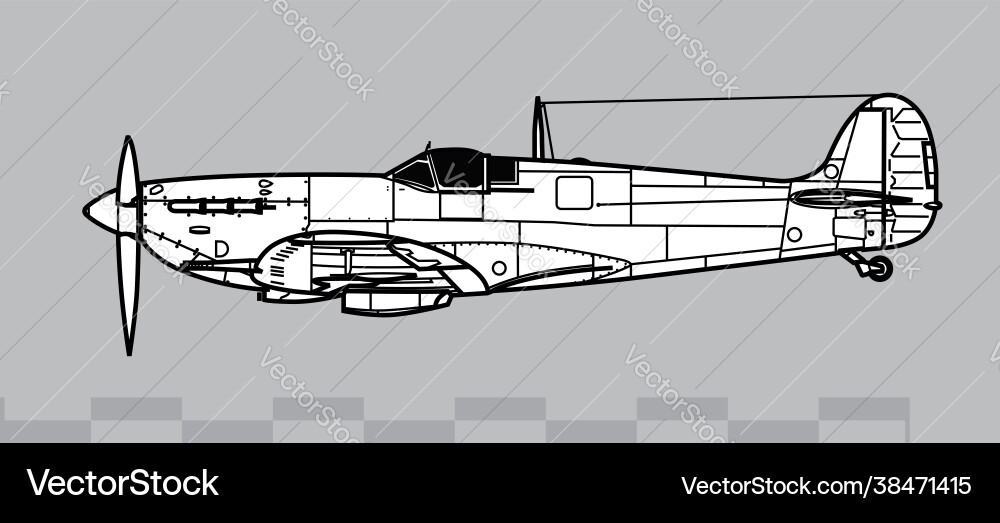 Supermarine spitfire mk v Royalty Free Vector Image