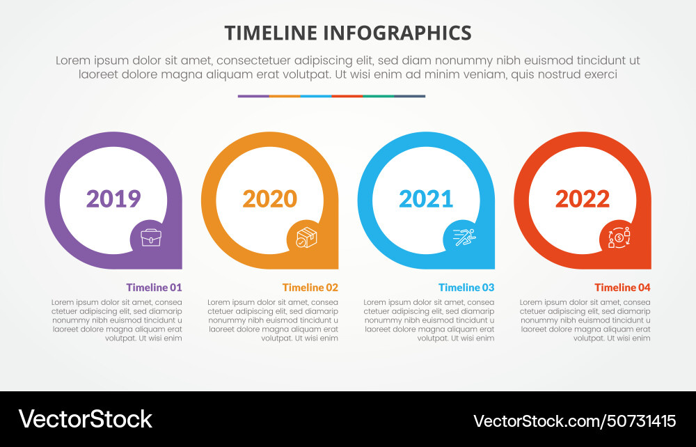 Timeline milestone infographic concept Royalty Free Vector