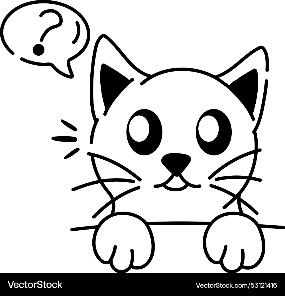 Cat thinking Royalty Free Vector Image - VectorStock