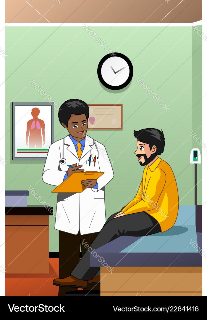 Doctor talking to a patient Royalty Free Vector Image