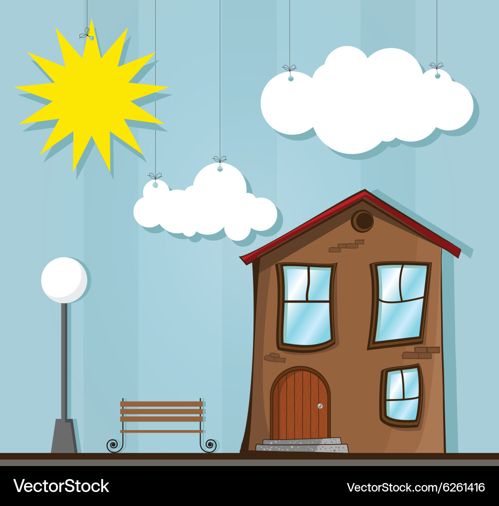 Funny house cartoon Royalty Free Vector Image - VectorStock