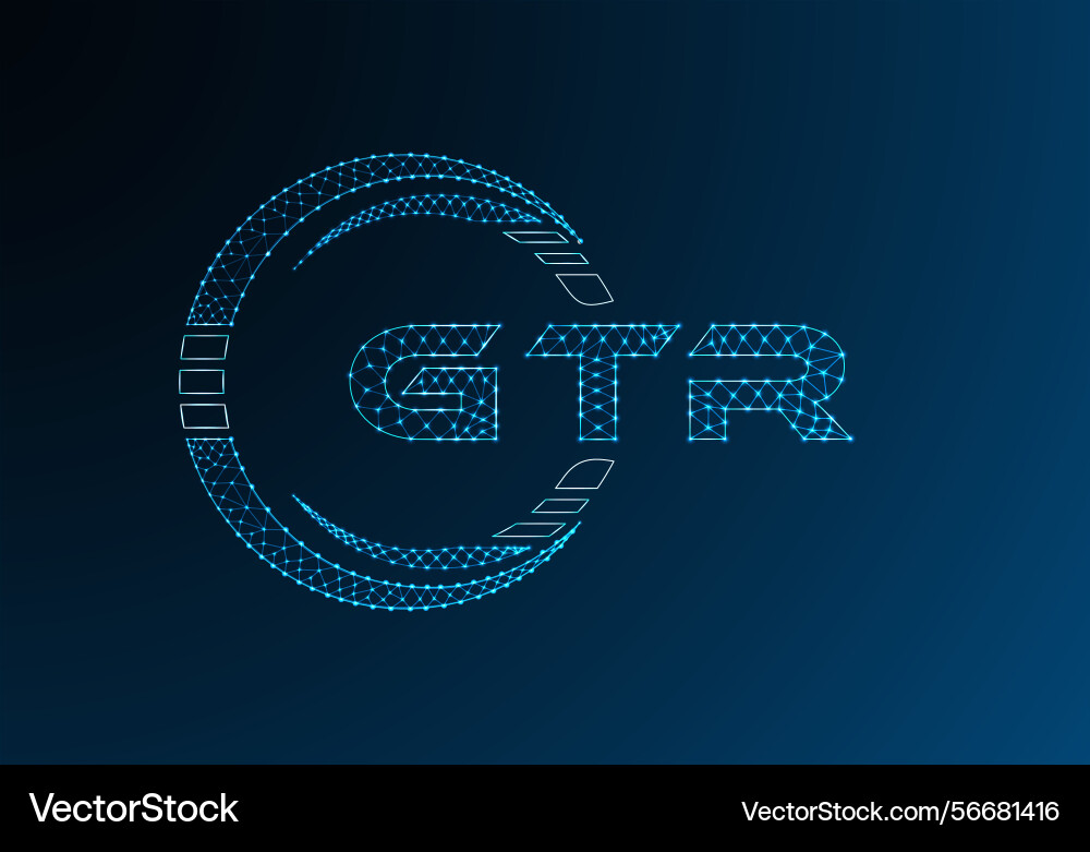 Gtr low poly letter logo design lower Royalty Free Vector